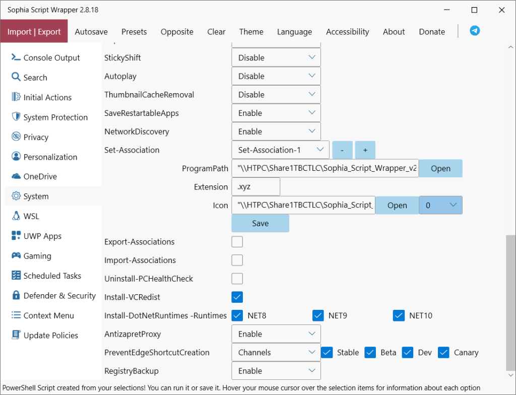 Sophia Script Wrapper for Sophia Script for Windows